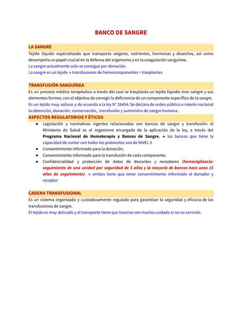 BANCO DE SANGRE | Yumedih | uDocz