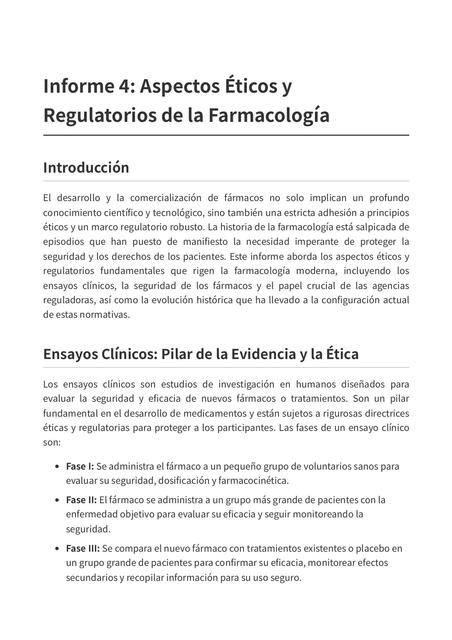 informe 4 aspectos eticos regulatorios farmacologi | Andy Steven Gamboa ...