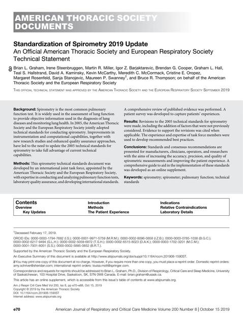 Standardization of Spirometry 2019 | DIEGO ALONSO | uDocz