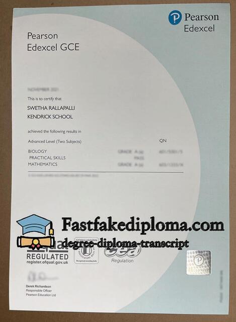Where to buy Pearson Edexcel GCE fake certificate?【fastfakediploma.com ...