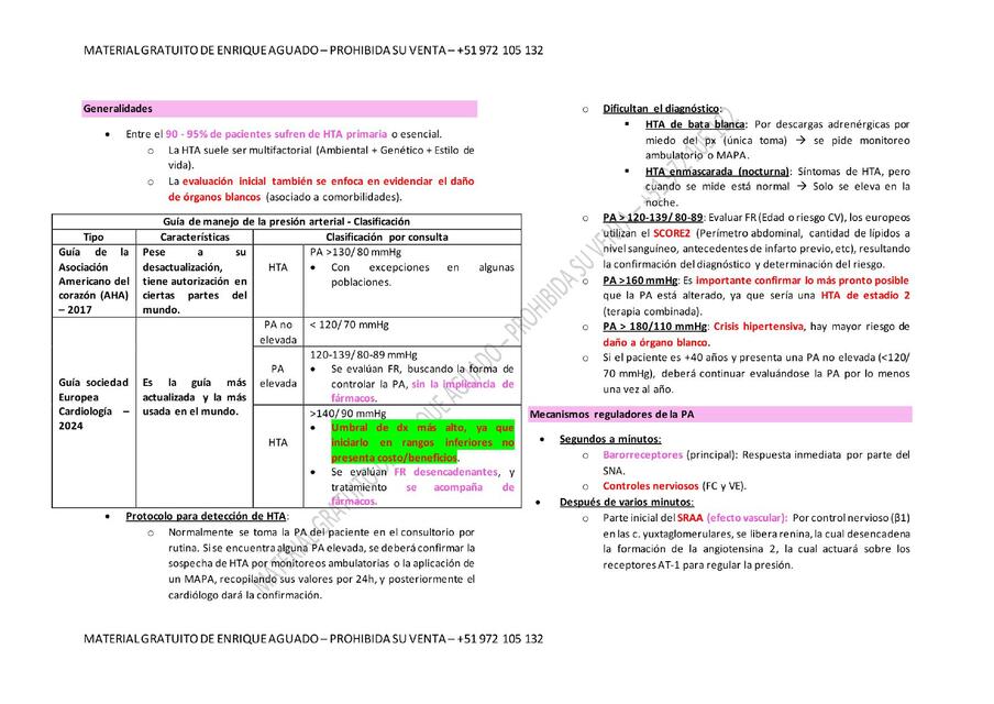 RESUMEN TEO 14 FARMACOLOGIA CARDIO 2 | Enrique Aguado | uDocz