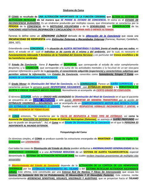 Tema 10 Sindrome comatoso | Carlos Daniel Cárdenas Santos | uDocz