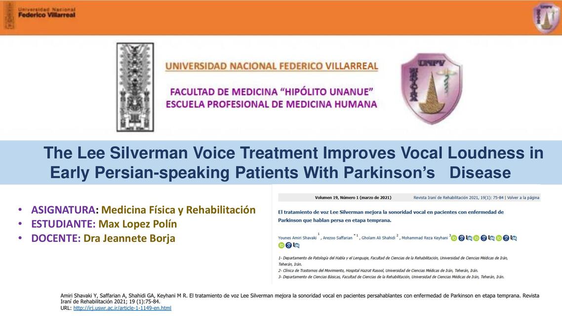 Terapia de voz lee silverman para pacientes con Parkinson | maxi lopez ...