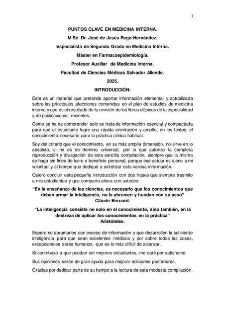 PUNTOS CLAVE EN MEDICINA INTERNA III | Lorena | uDocz