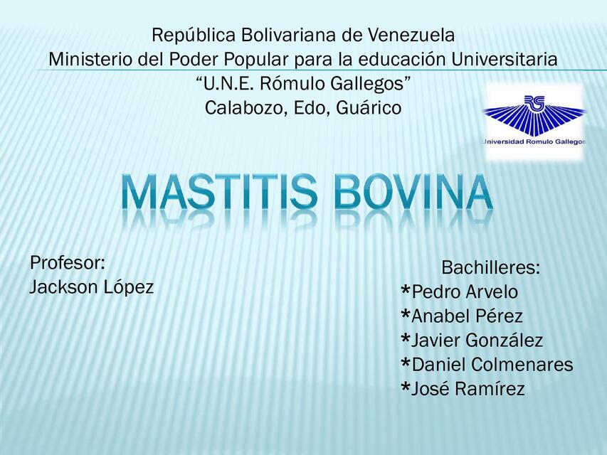 Mastitis bovina | Rick Reyes | uDocz