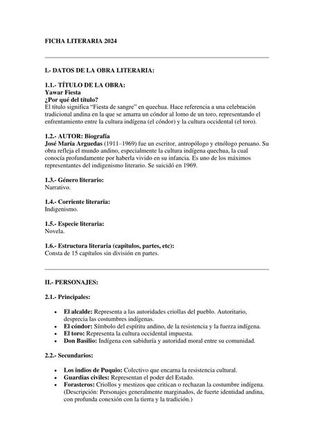 FICHA LITERARIA | Camilo | uDocz