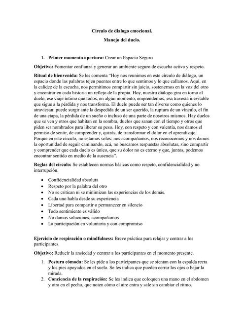 Flashcards de Circulo de dialogo emocional - Manejo del duelo. | Por ...