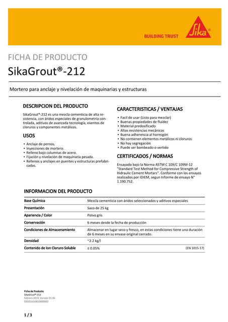 Sikagrout 212 SIKA | RBas | uDocz