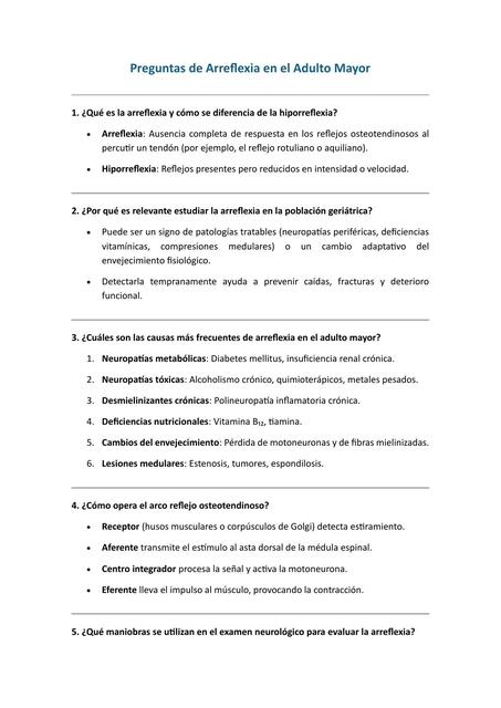 Arreflexia en adulto mayor | uDocz