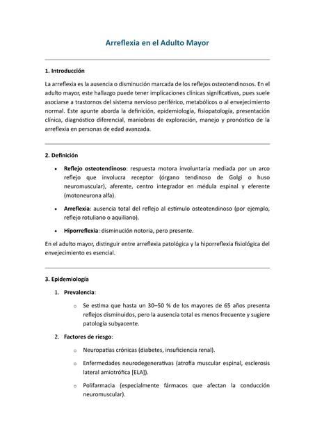 Arreflexia en adulto mayor | uDocz