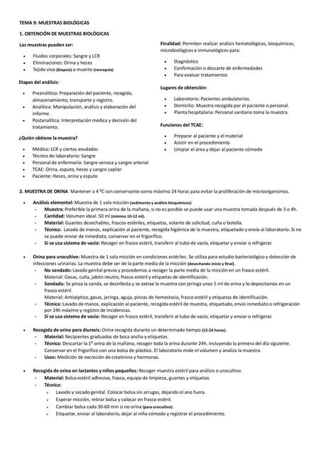 MUESTRAS BIOLOGICAS | Luciana | uDocz