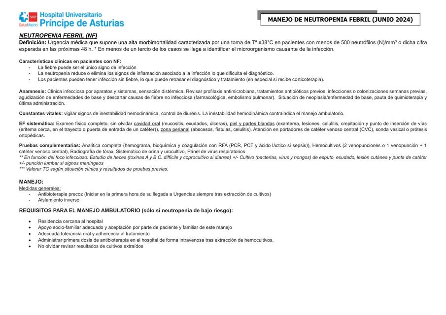 manejo de Neutropenia febril junio | Alejandro Rea | uDocz