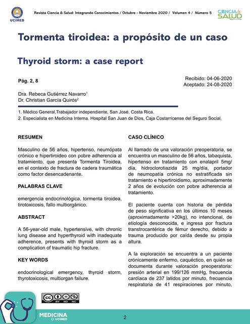 moralesvju01Tormenta tiroidea a propósito de un c | Alejandro Rea | uDocz