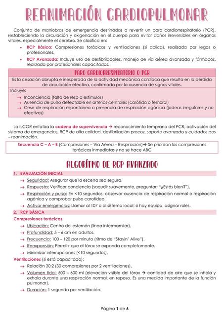 paro cardiorespiratorio y RCP | Reticulocito | uDocz