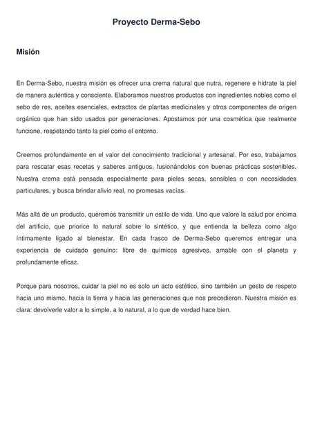 Derma Sebo Mision vision | Pablo david | uDocz