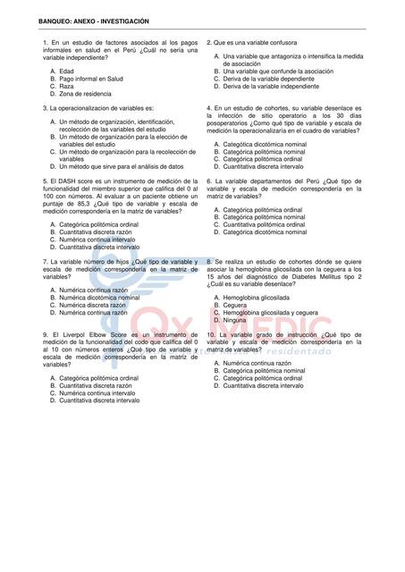 Banco ENCAPS Investigación - Qx Medic | Andrea Llanqui García | uDocz