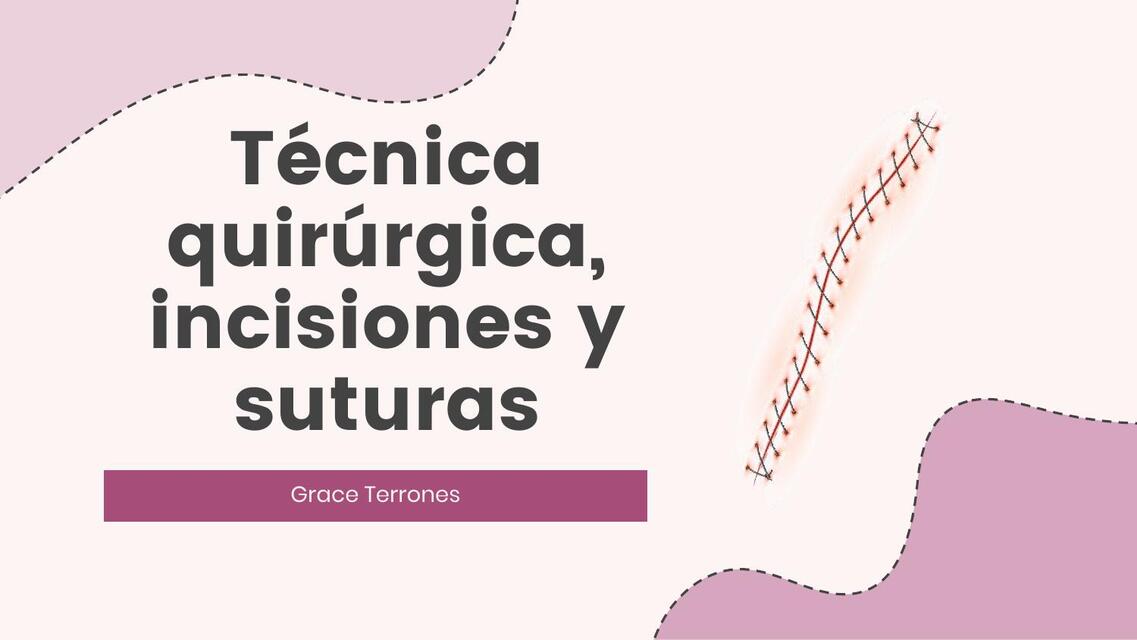 Técnica quirúrgica, suturas e incisiones | Grace Terrones Chaparro | uDocz