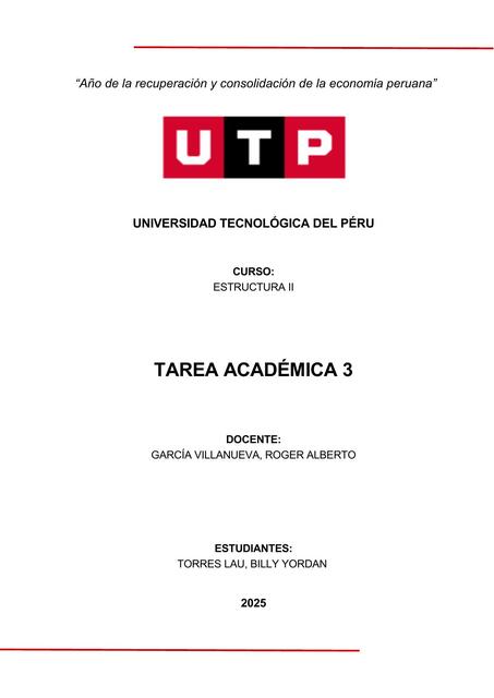 ESTRUCTURAS 2 TA3 | Juan Perez | uDocz