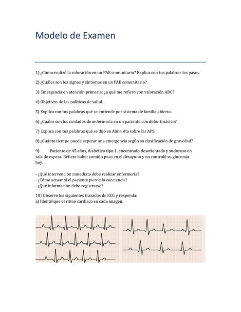 Modelo de Examen ECG 1 1 1 | Maribel | uDocz