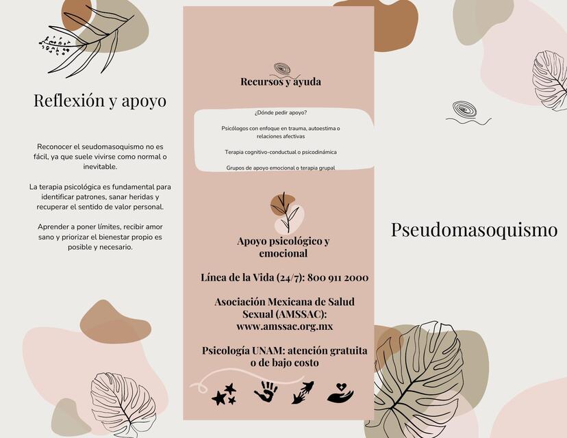 Folleto Tríptico Psicología Salud Mental Abstracto | Miriam | uDocz