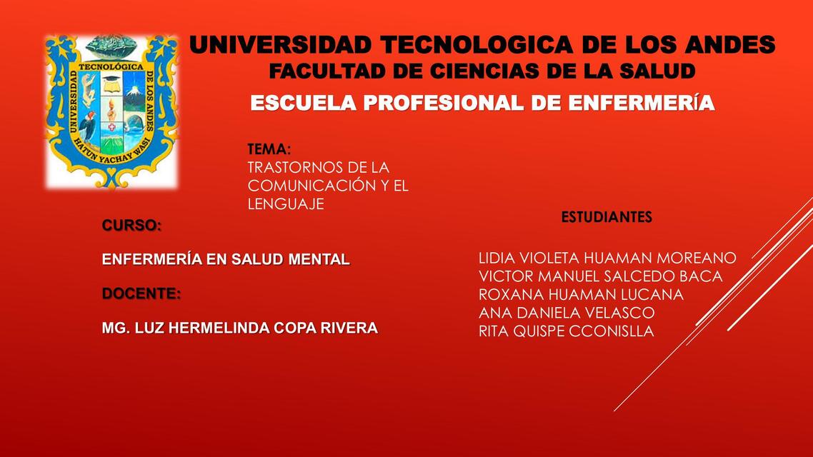TRASTORNOS DE LA COMUNICACIÓN Y LENGUAJE 2 | QUISPE CCONISLLA | uDocz