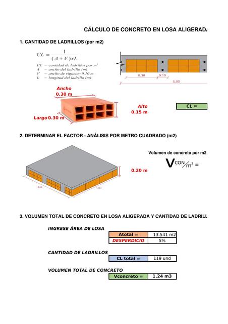 Calculo de concreto en losa aligerada | Limber Gomez | uDocz