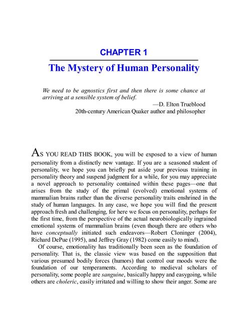 Davis Panksepp The Emotional Foundations of Person | Amir | uDocz