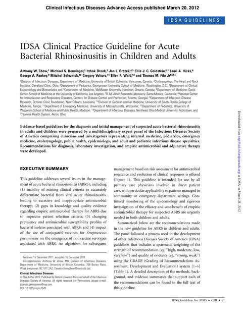IDSA Clinical Practice Guideline for Acute Bacteri | AlissonMishel | uDocz