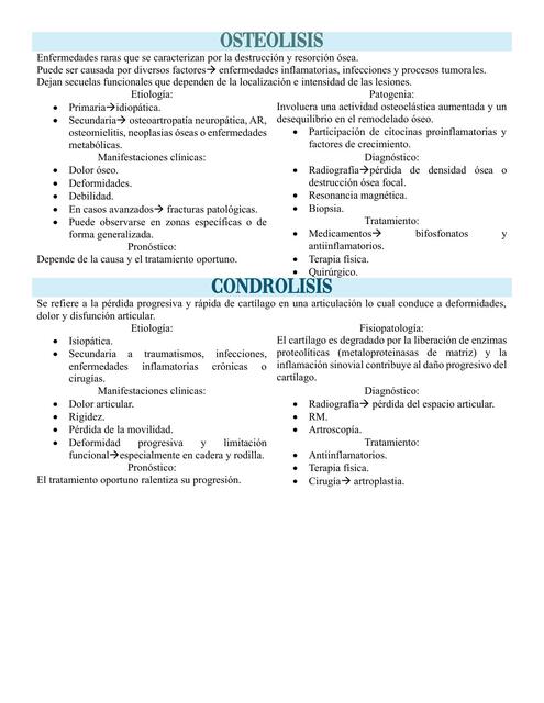 OSTEÓLISIS Y CONDRÓLISIS | Medic_notes | uDocz