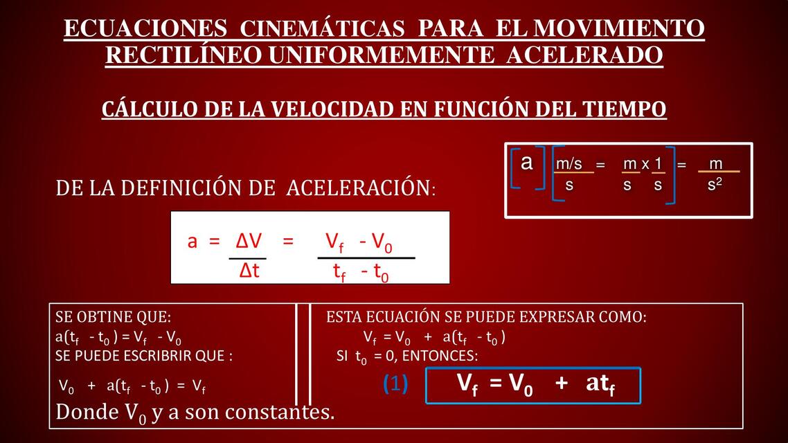 Movimiento Rectilíneo Uniformemente Acelerado | Albeiro | uDocz