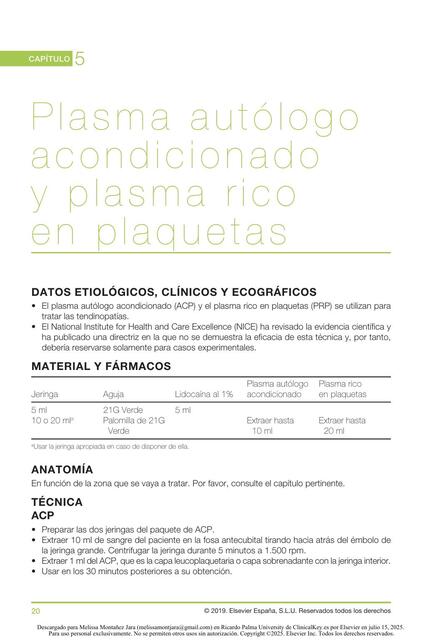 5 Plasma autólogo acondicionado y plasma rico en p | Irvin daniel Moron ...