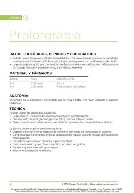 13 Proloterapia | Irvin daniel Moron moran | uDocz