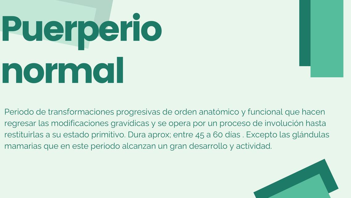 Puerperio normal 2 1 | Sandra Arganaras | uDocz
