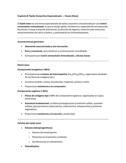 Ross Cap8 Tejido óseo | Alex Dan | uDocz