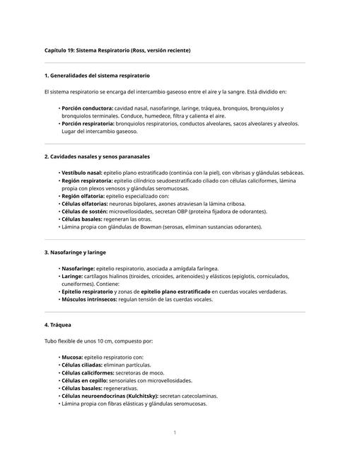 Ross Cap19 Sistema Respiratorio | Alex Dan | uDocz