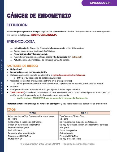 18 Cáncer Endometrio | memo Pintado | uDocz