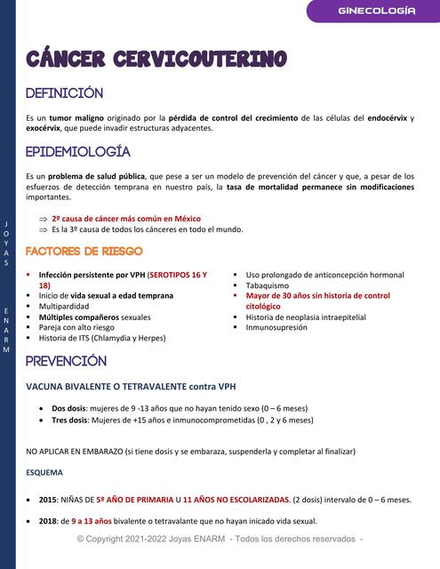 15 Cáncer Cervicouterino | memo Pintado | uDocz