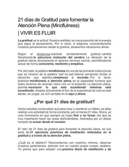 21 dias de gratitud | Melany | uDocz