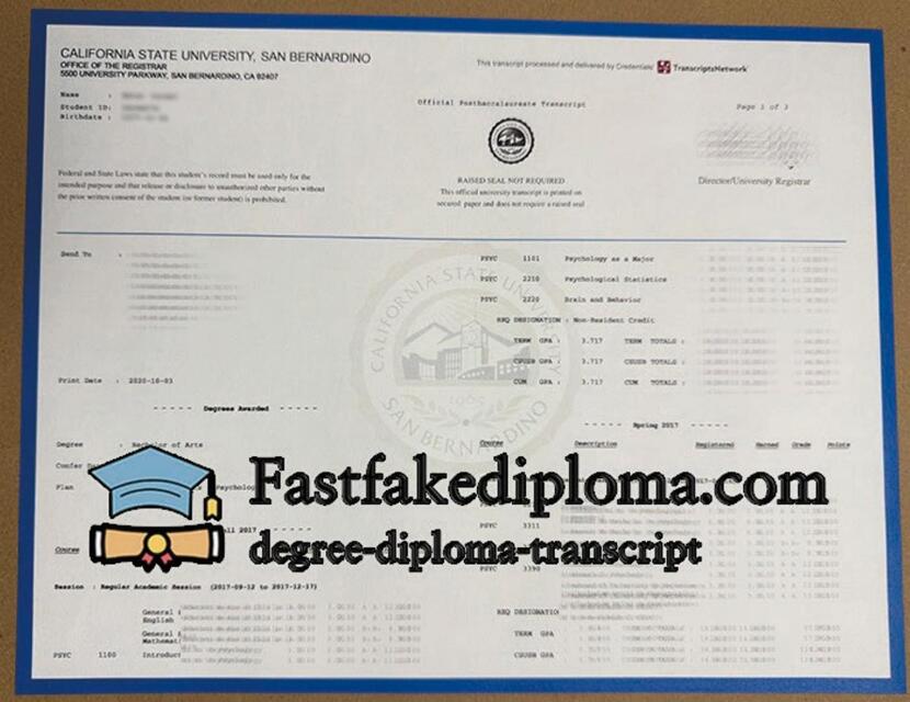 Order California State University San Bernardino diploma ...