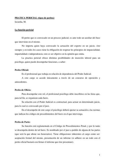 practica pericial tipos peritos | Nicole | uDocz