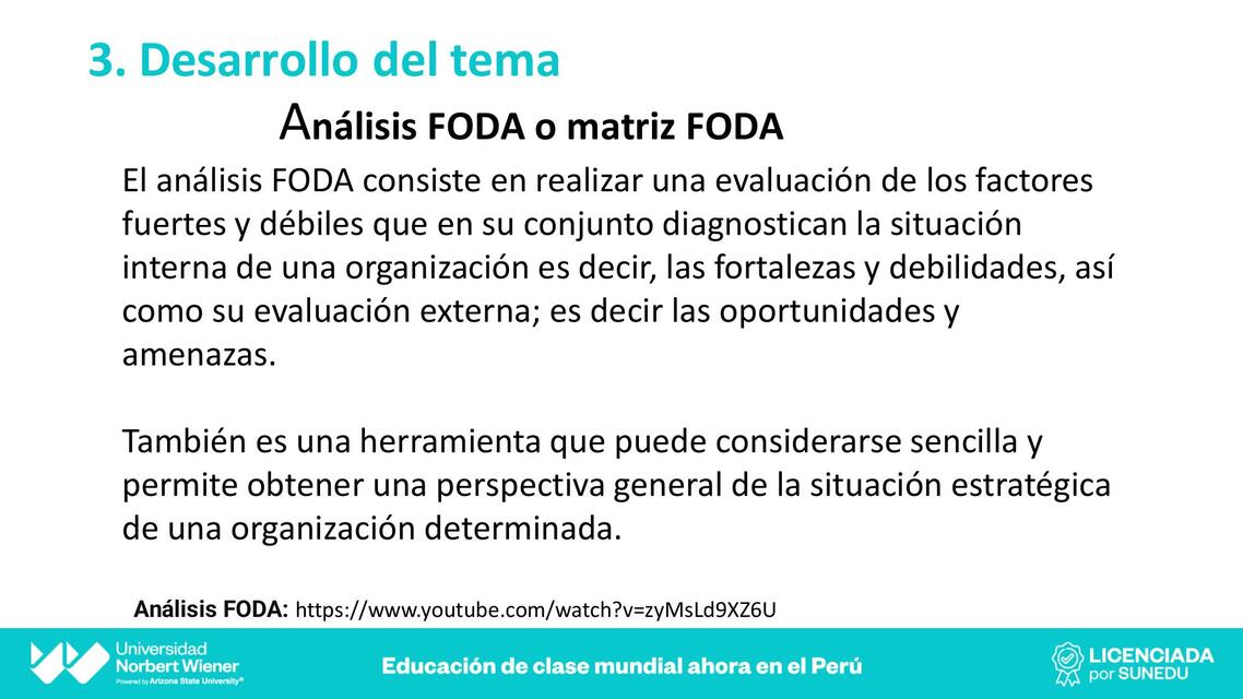 Análisis FODA | Milagros | uDocz