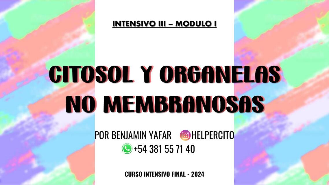 Flashcards de Citosol y organelas no membranosas | Por Lucas | uDocz