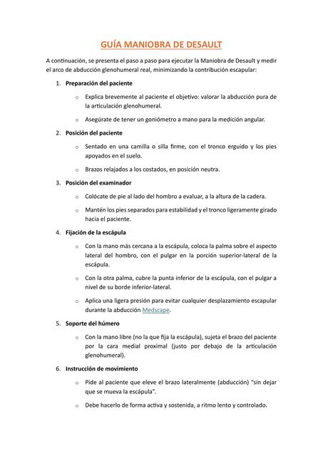 Guía Maniobra de Desault | Medicina Mundial | uDocz