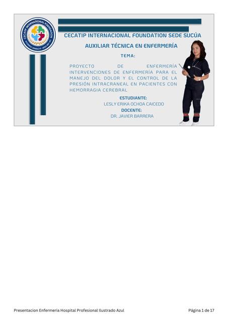 Presentacion Enfermeria Hospital Profesional Ilust | Leslye | uDocz