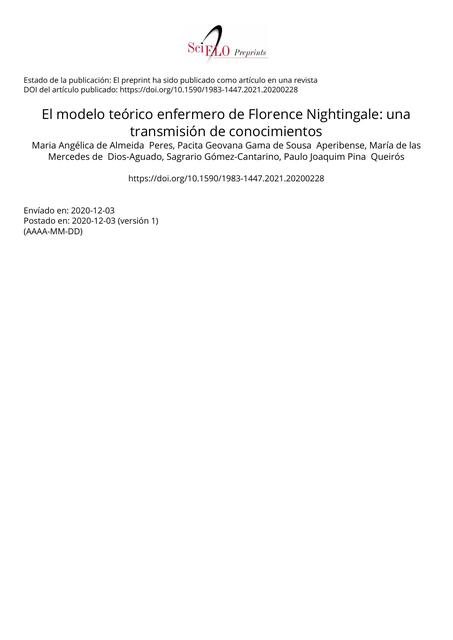 El modelo teórico enfermero de Florence Nightingale: unatransmisión de ...