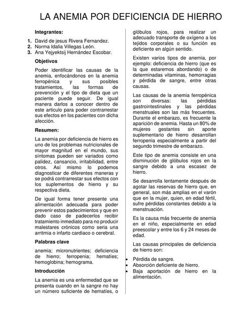 articulo anemia ingles 2 | NORMA IDALIA VILLEGAS LEON | uDocz