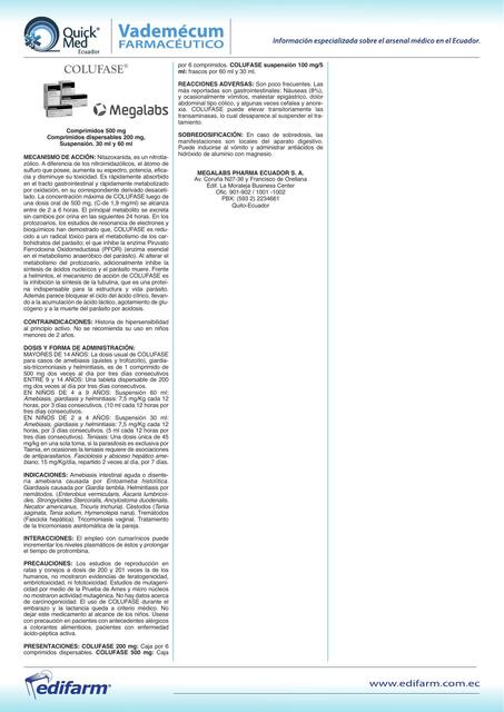 Colufase | Farmacología General | uDocz