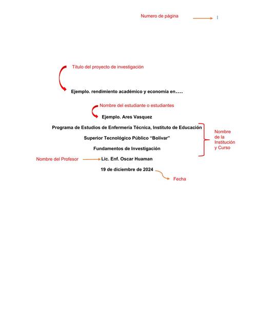 CARATULA Y ESTRUCTURA DE INVESTIGACION | oscar | uDocz