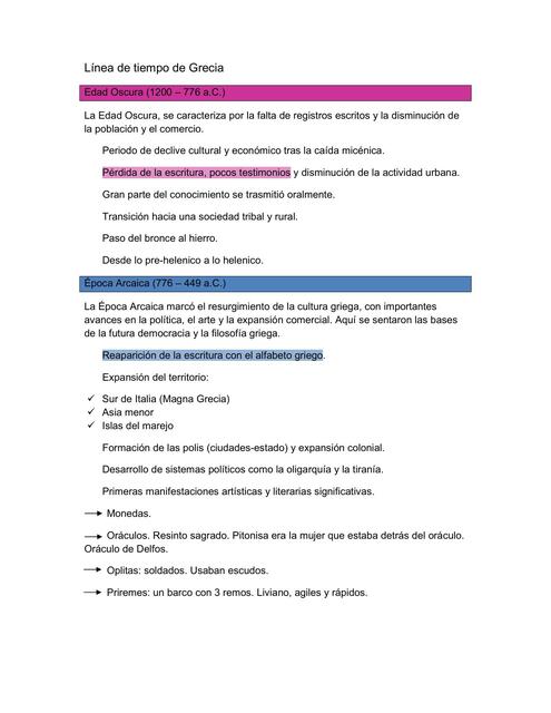 LINEA TEMPORAL DE GRECIA | Constanza | uDocz