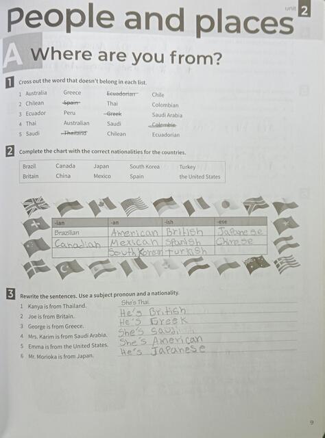 FOUR CORNERS LEVEL 1 WORKBOOK UNIT 2 PEOPLE AND PLACES | Antonio Ez | uDocz